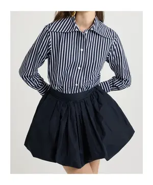 PATOU Striped Fitted Button-up Blouse