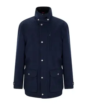 Brunello Cucinelli High-necked Long-sleeved Cotton Coat - Black