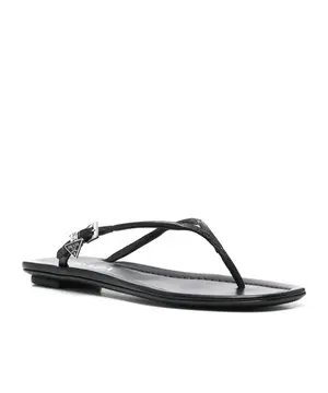 Prada Triangle Logo Thong Slides