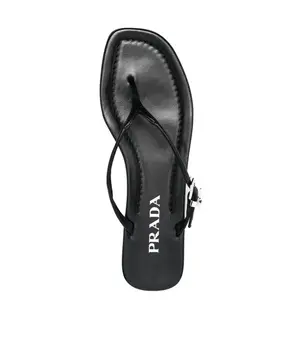 Prada Triangle Logo Thong Slides