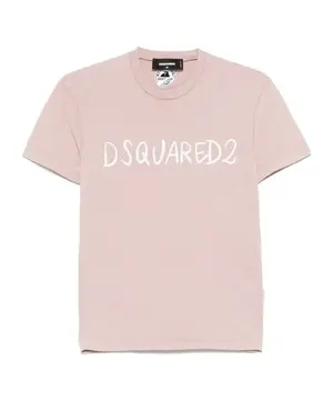 Dsquared2 White Fade Just Right Fit Handwritten Logo T-shirt - Nude