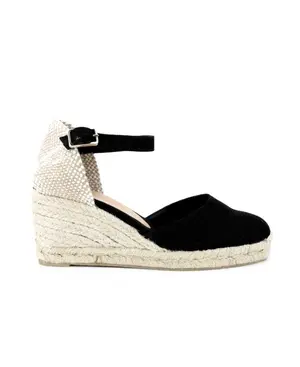 CastaÑer Carol Ankle-strap Wedge Espadrilles - Black