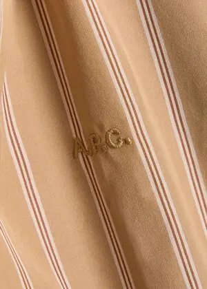 A.p.c. Beckett Logo-embroidered Striped Cotton-poplin Shirt