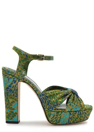 JIMMY CHOO Heloise 120 Brocade Platform Sandals - Multicoloured