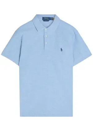 Polo Ralph Lauren Logo-embroidered Piqué Cotton Polo Shirt - Blue