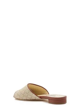 Manolo Blahnik Woven Leather Slip-on Sandals