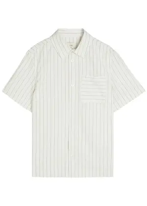 CHE Franklin Striped Cotton And Linen-blend Shirt