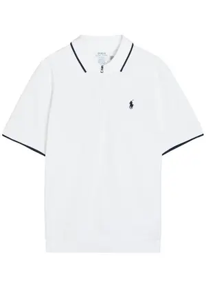Polo Ralph Lauren Logo-embroidered Stretch-cotton Polo Shirt - White