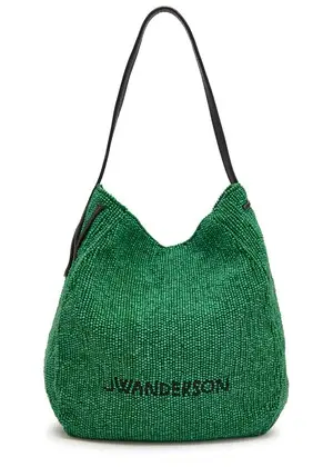 JW Anderson Small Beaded Bulb Shoulder Bag - Green