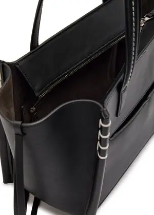 JW Anderson Elongated Loafer Leather Tote Bag - Black