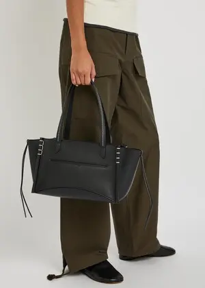 JW Anderson Elongated Loafer Leather Tote Bag - Black
