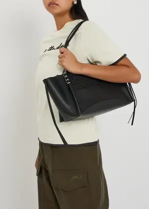 JW Anderson Elongated Loafer Leather Tote Bag - Black