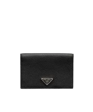 Prada Leather Passport Holder - Black
