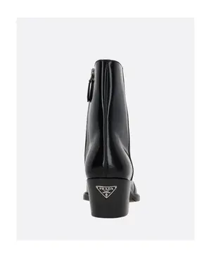 Prada Zip-up Ankle Boots With Triangular Logo Detail