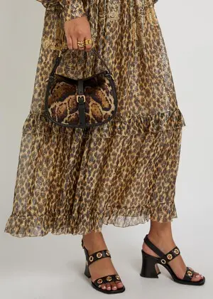 Etro Leopard Velvet And Leather Cross-body Bag - Multicoloured