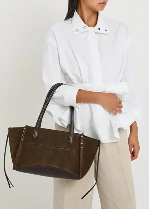JW Anderson Elongated Suede Tote Bag - Brown