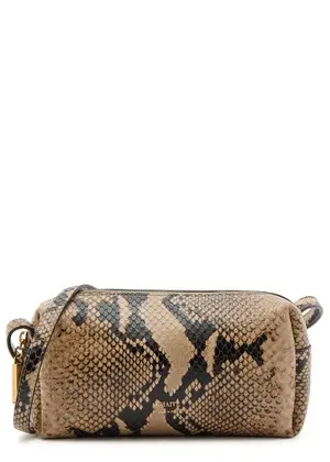 Khaite Kye Mini Snake-effect Leather And Suede Cross-body Bag - Multicoloured 1