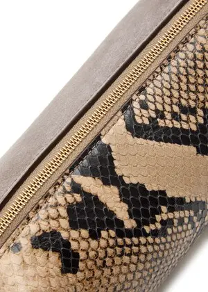Khaite Kye Mini Snake-effect Leather And Suede Cross-body Bag - Multicoloured 1
