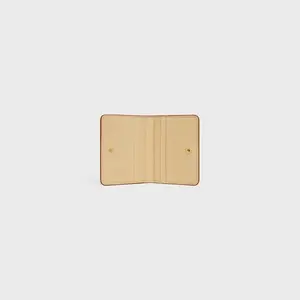 Celine Bi-fold Card Holder Triomphe Stamp In Supple Grained Calfskin