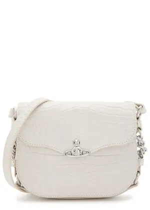 VIVIENNE WESTWOOD Crocodile-effect Leather Cross-body Bag - White