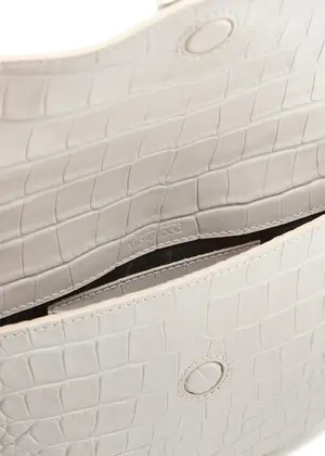 VIVIENNE WESTWOOD Crocodile-effect Leather Cross-body Bag - White
