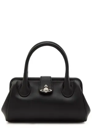 VIVIENNE WESTWOOD Pamela Small Faux Leather Top Handle Bag - Black