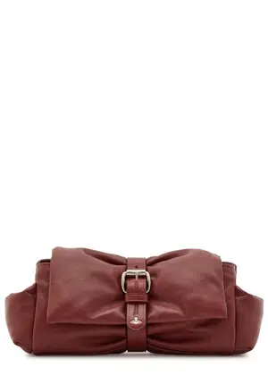 VIVIENNE WESTWOOD Padded Leather Clutch With Logo Detail - Brown