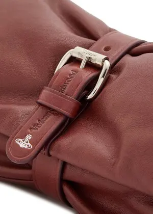VIVIENNE WESTWOOD Padded Leather Clutch With Logo Detail - Brown