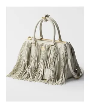 Prada Galleria Small Leather Bag With Fringe