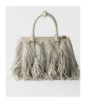 Prada Galleria Small Leather Bag With Fringe