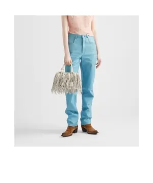 Prada Galleria Small Leather Bag With Fringe