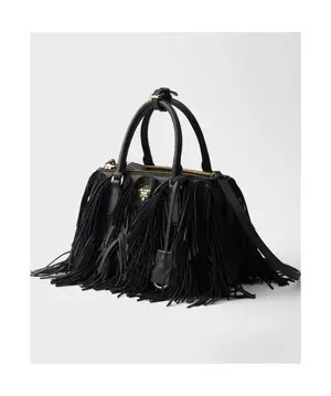 Prada Galleria Small Leather Bag With Fringe