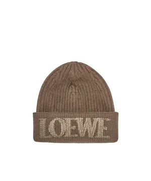 Loewe Logo Embroidered Ribbed-knit Beanie