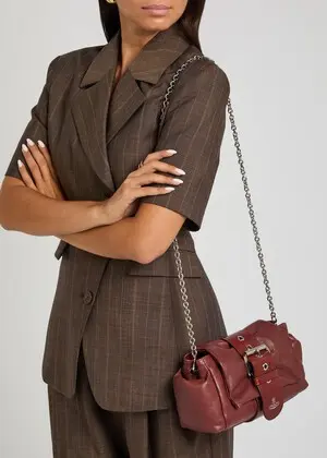 VIVIENNE WESTWOOD Leather Shoulder Bag With Buckle Detail - Brown