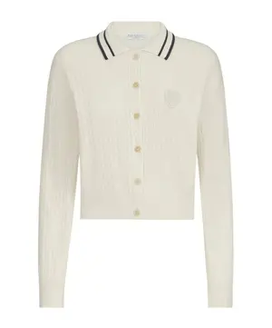 Brunello Cucinelli Cashmere Cable-knit Polo Shirt With Logo - Milk