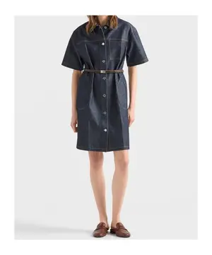 Prada Belted Denim Dress