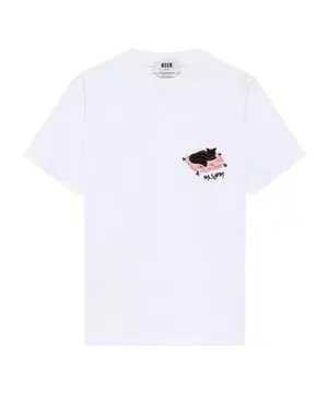 MSGM Embroidered Cat T-shirt