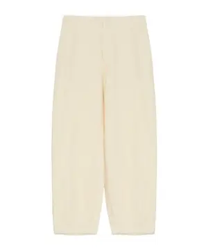 YVES SALOMON High-waisted Tapered Trousers - Nude