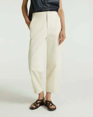 YVES SALOMON High-waisted Tapered Trousers - Nude