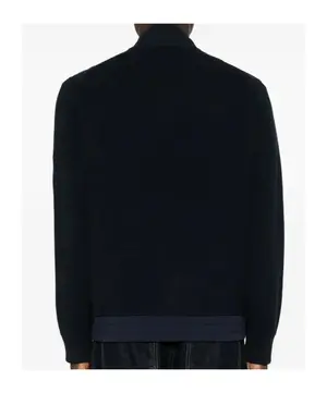 Hugo Boss Knitted-panel Zip-up Jacket