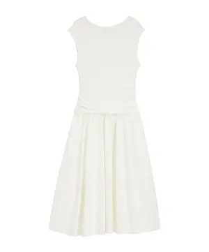 Hugo Boss Ruched-detail Midi Dress - White