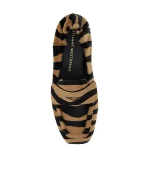 STUART WEITZMAN Animal Print Square-toe Flat Loafers - No