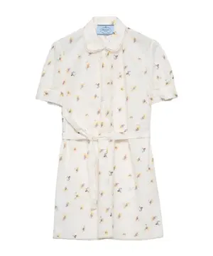 PRADA Prada Floral Print Poplin Mini Dress