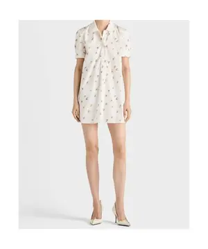 Prada Floral Print Poplin Mini Dress