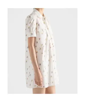 Prada Floral Print Poplin Mini Dress