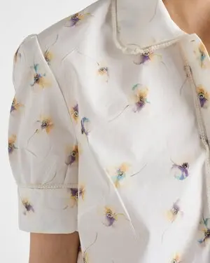 Prada Floral Print Poplin Mini Dress