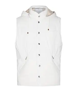 Brunello Cucinelli Hooded Down Gilet - White