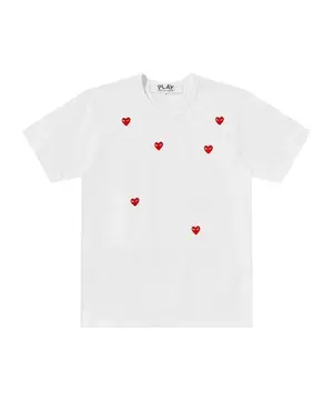 Play Comme Des Garcon Scattered Hearts Cotton T-shirt