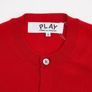 Play Comme Des Garcon Logo Patch Cardigan - Red