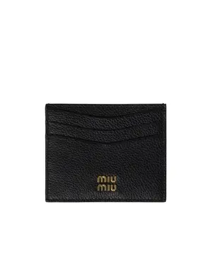 Miu Miu Leather Card Holder - Black